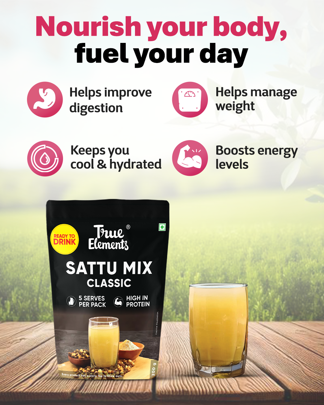 Sattu Mix Classic (40gm*Pack of 5) - 200gm – True Elements