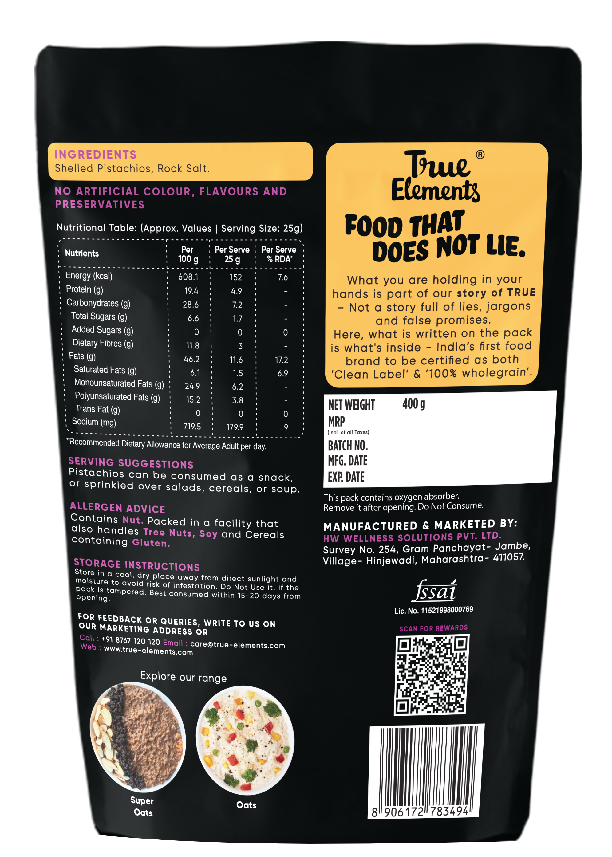 Buy Californian Pistachios - 100% Natural Pistachio | True Elements